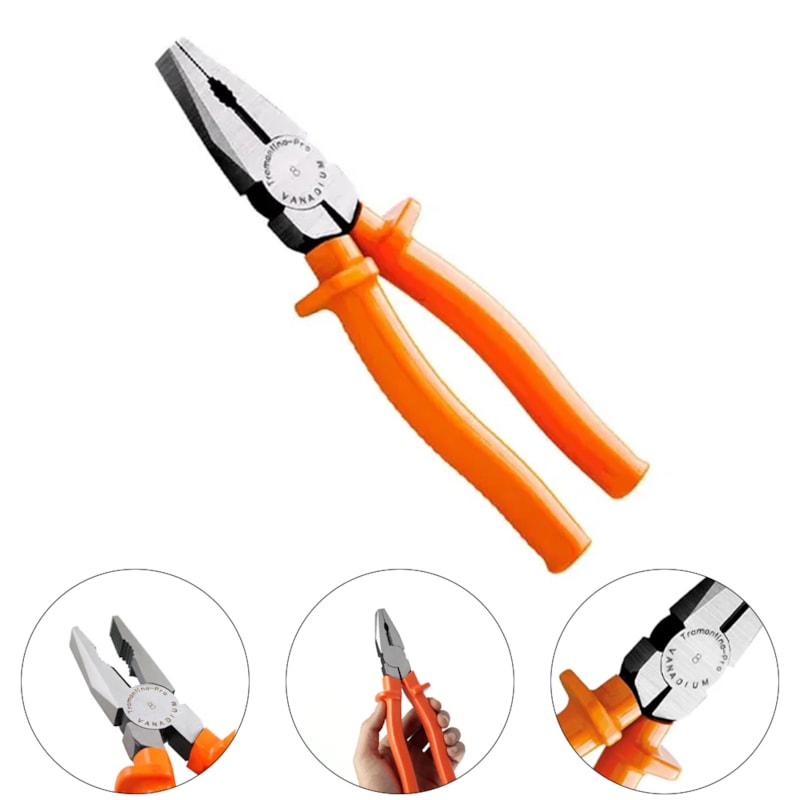ALICATE UNIVERSAL 8" ISOLADA PVC LARANJA - 44000108 TRAMONTINA PRO - HBR Flex