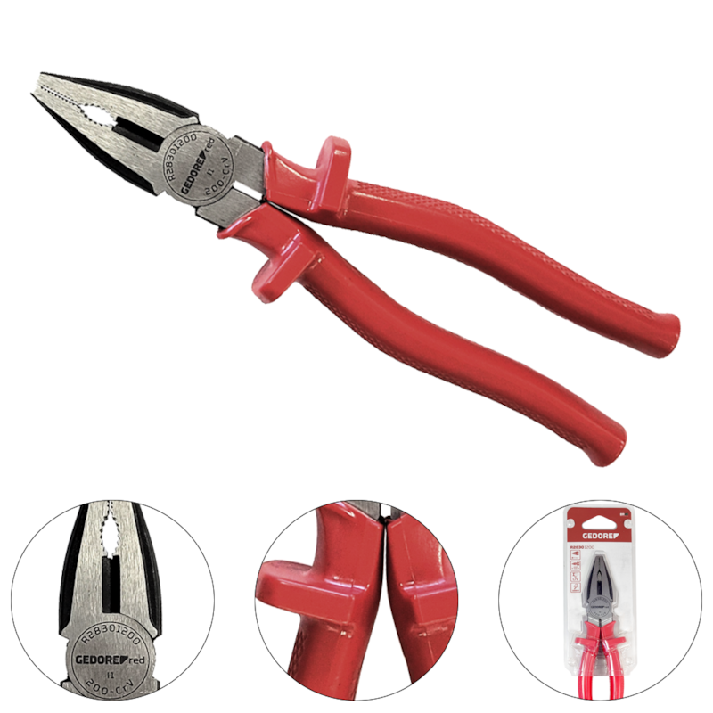 ALICATE UNIVERSAL 8" R28301200 - 3301821 GEDORE RED - HBR Flex