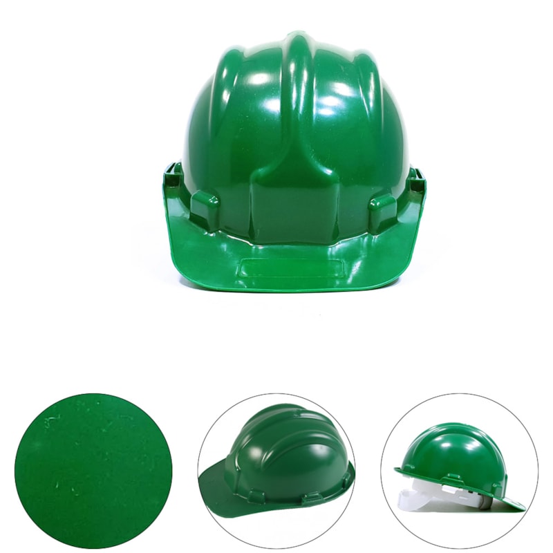 CAPACETE PLASTICO VERDE ESCURO COM SELO INMETRO CA 31469 - PLASTCOR ...