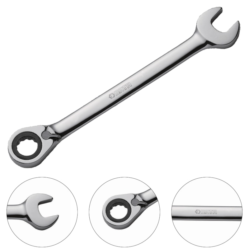 CHAVE COMBINADA C/ CATRACA REVERSÍVEL 11 MM - ST46604ST SATA - HBR Flex