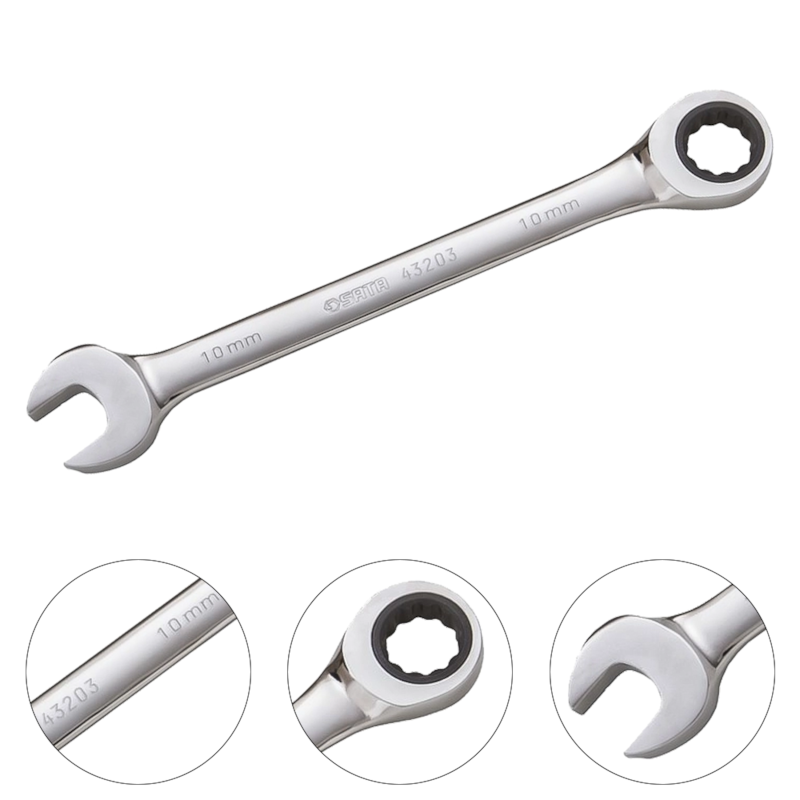 CHAVE COMBINADA COM CATRACA 10MM 72 DENTES - ST43203ST SATA - HBR Flex