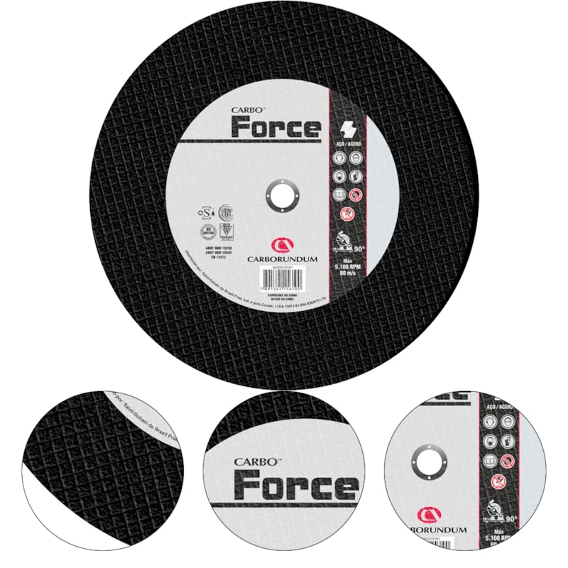 DISCO CORTE AÇO 300 X 3,2 X 19,05 CARBO FORCE - 150495 CARBORUNDUM ...