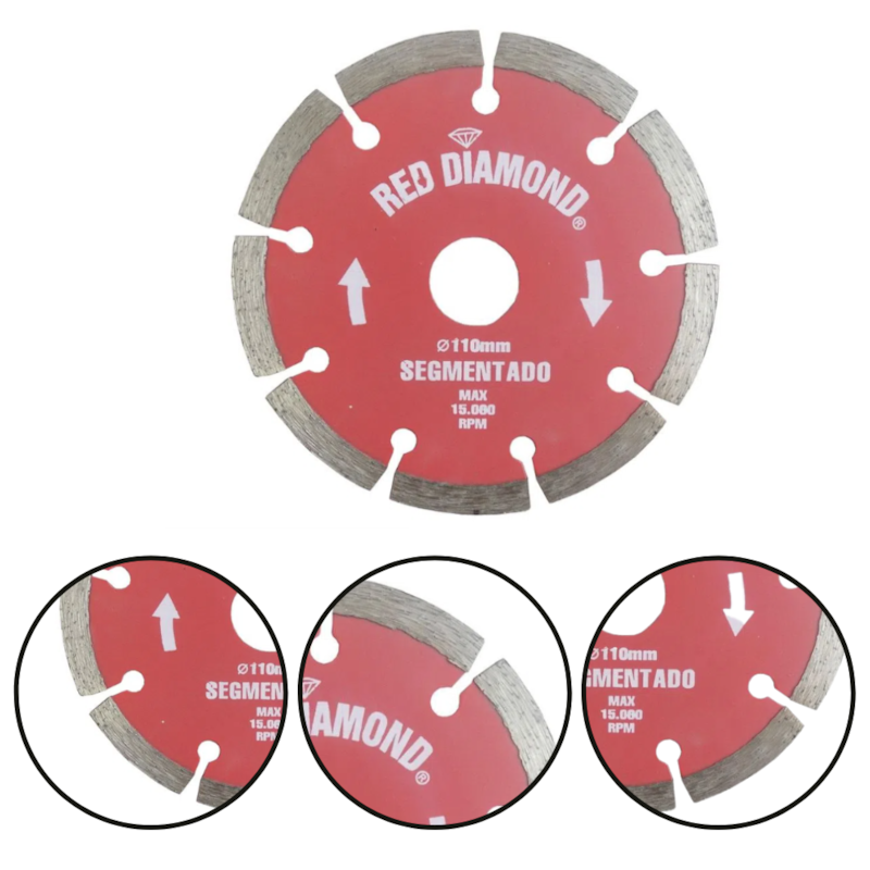 DISCO DIAMANTADO SEGMENTADO EXTRA 110 - RED DIAMOND - HBR Flex