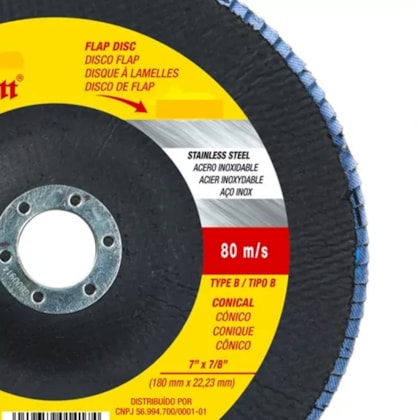 DISCO FLAP FIBRA DE VIDRO CÔNICO 115 X 22,23MM G-100 - FDS115-100FC ...