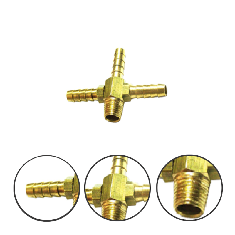 ESPIGÃO EM T 3 SAÍDAS 1/4" X 1/4" NPT - 312-4-4 DDS - HBR Flex