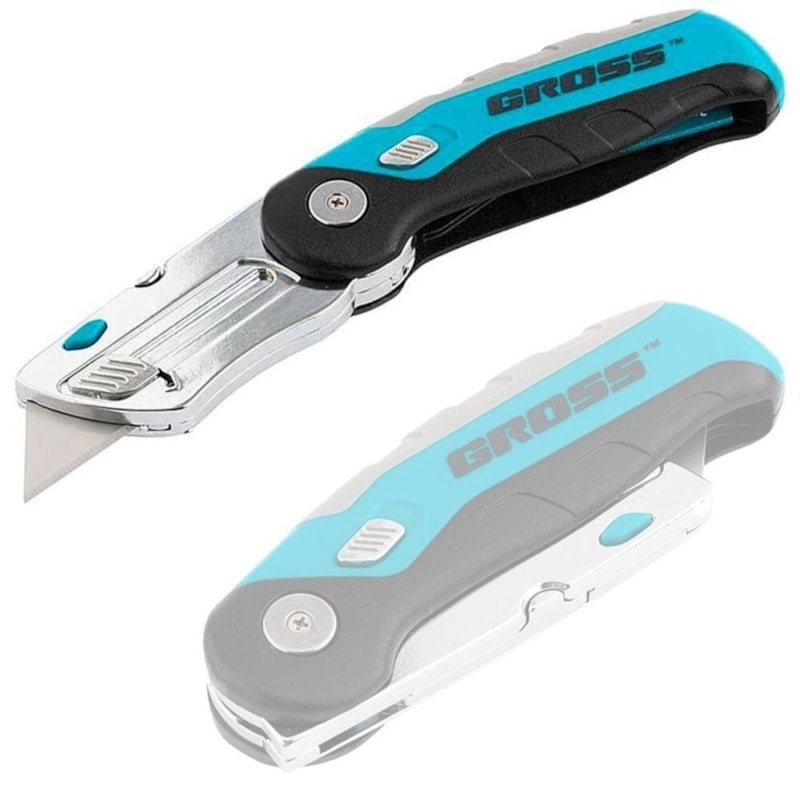 ESTILETE DOBRÁVEL 18 MM TRAPEZOIDAL 2 LÂMINAS - 7885255 GROSS - HBR Flex