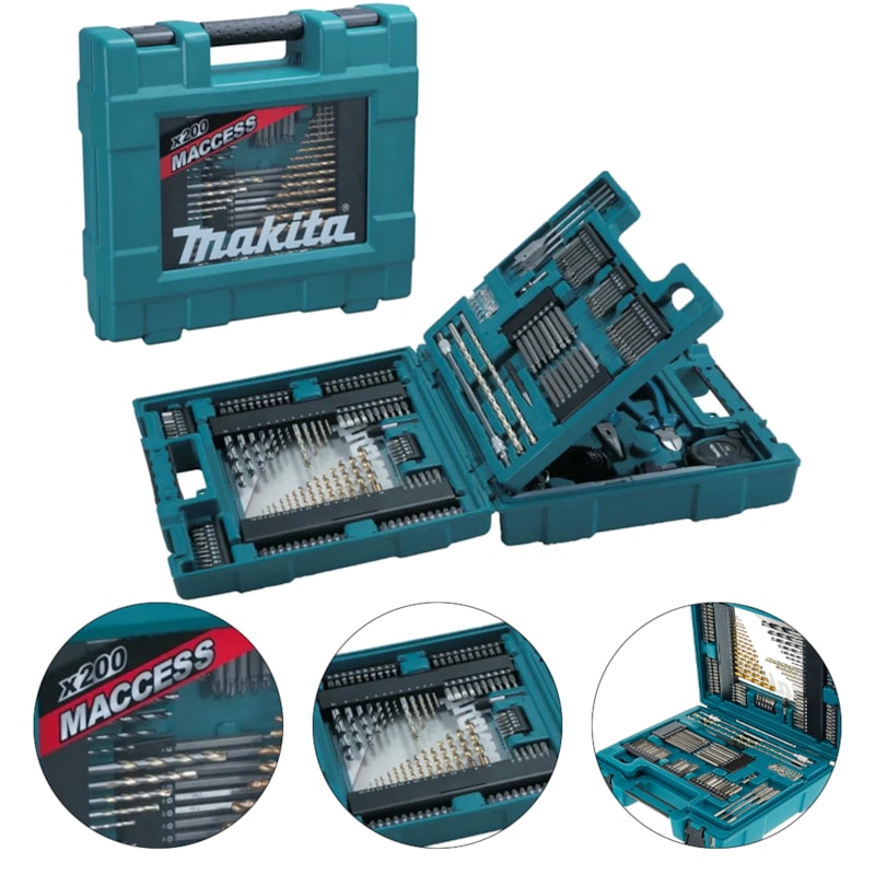 KIT DE ACESSÓRIOS 200 BROCAS E BITS - D-37194 MAKITA - HBR Flex