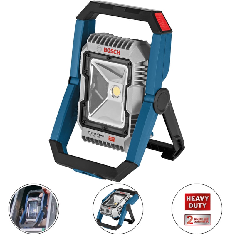 LANTERNA A BATERIA 18V 1900 LÚMENS GLI 18V1900 - 0601446400000 BOSCH ...