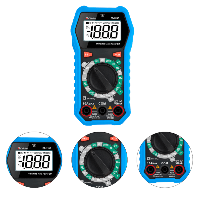 MULTIMETRO DIGITAL CAT III 600V - MINIPA - HBR Flex