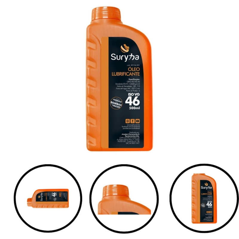ÓLEO LUBRIFICANTE ISO VG 46 500ML - 80156.001 SURYHA - HBR Flex