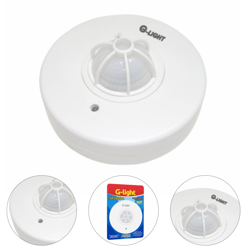 SENSOR DE PRESENÇA 360º REDONDO BRANCO DE SOBREPOR 6M AUTOVOLT - 155.01 ...